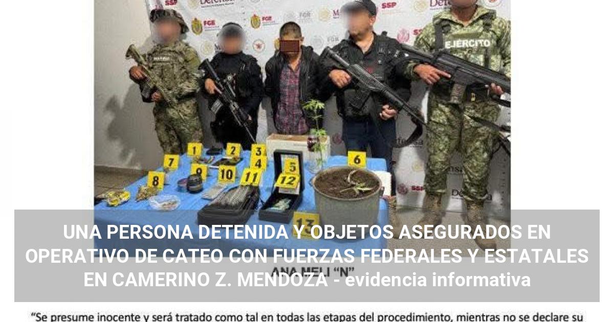 UNA PERSONA DETENIDA Y OBJETOS ASEGURADOS EN OPERATIVO DE CATEO CON ...